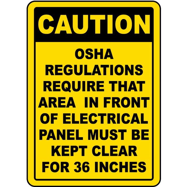 Vinyl Stickers - Area in Front of Panel Must Be Clear Sign 3-Safety and ...