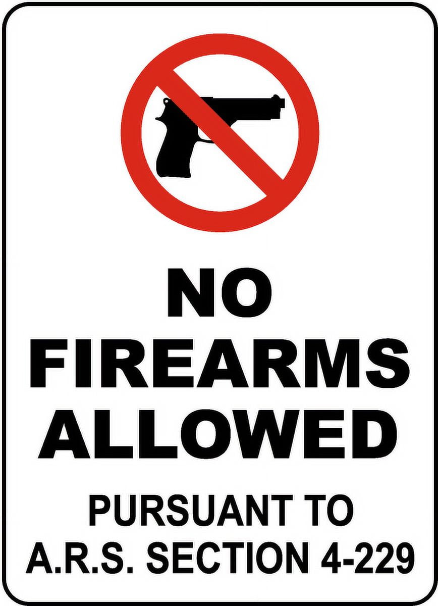 Vinyl Stickers - Arizona No Firearms Allowed Sign 2-Safety and Warning ...