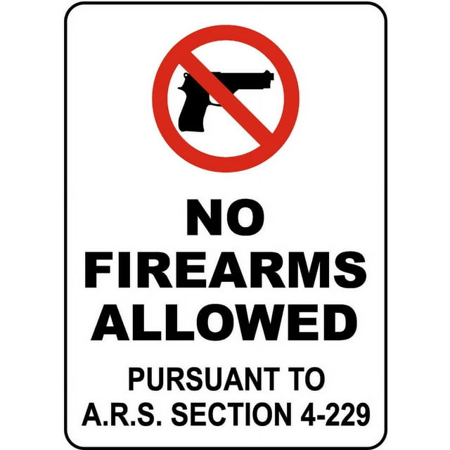 Vinyl Stickers - Arizona No Firearms Allowed Sign 2-Safety and Warning ...