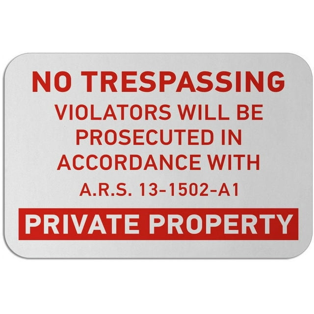 Vinyl Stickers - Arizona No Trespassing Sign D8 - Safety and Warning ...