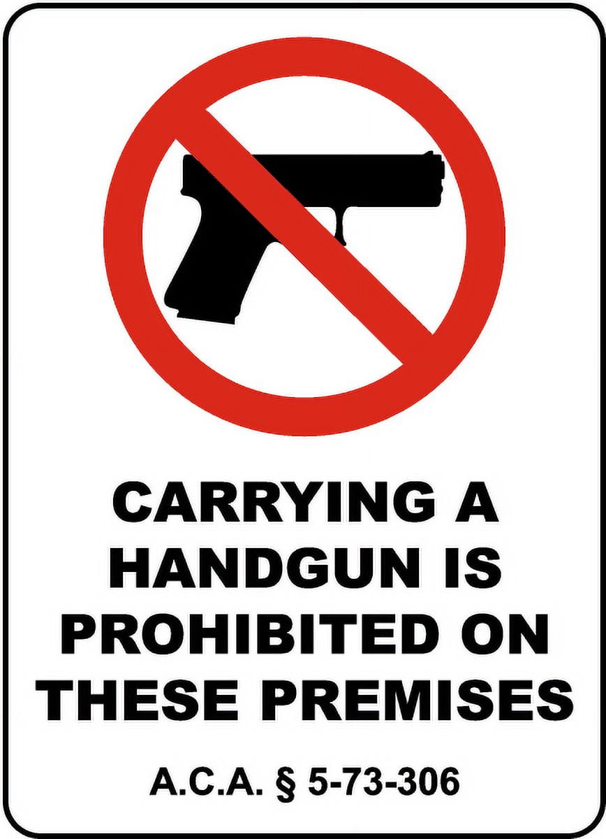 Vinyl Stickers - Arkansas Handguns Prohibited Sign - Safety and Warning ...