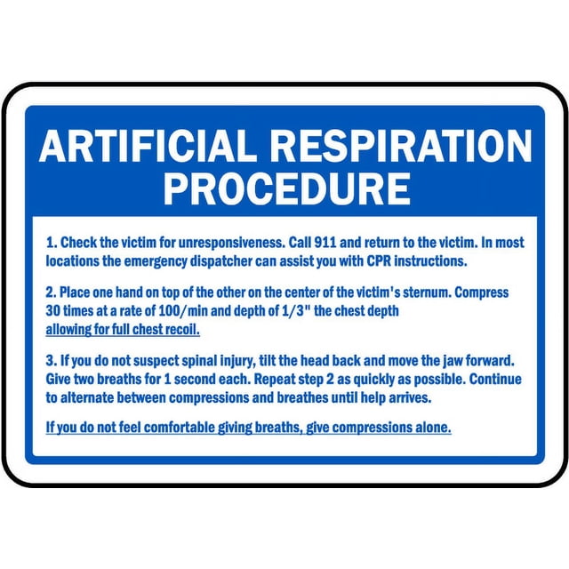 Vinyl Stickers - Artificial Respiration Procedure Sign - Safety and ...