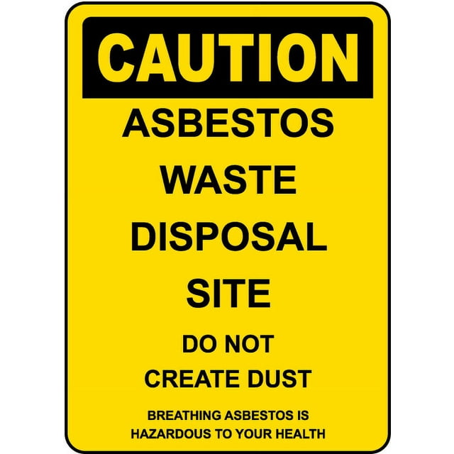 Vinyl Stickers - Asbestos Waste Disposal Site Sign 2-Safety and Warning ...