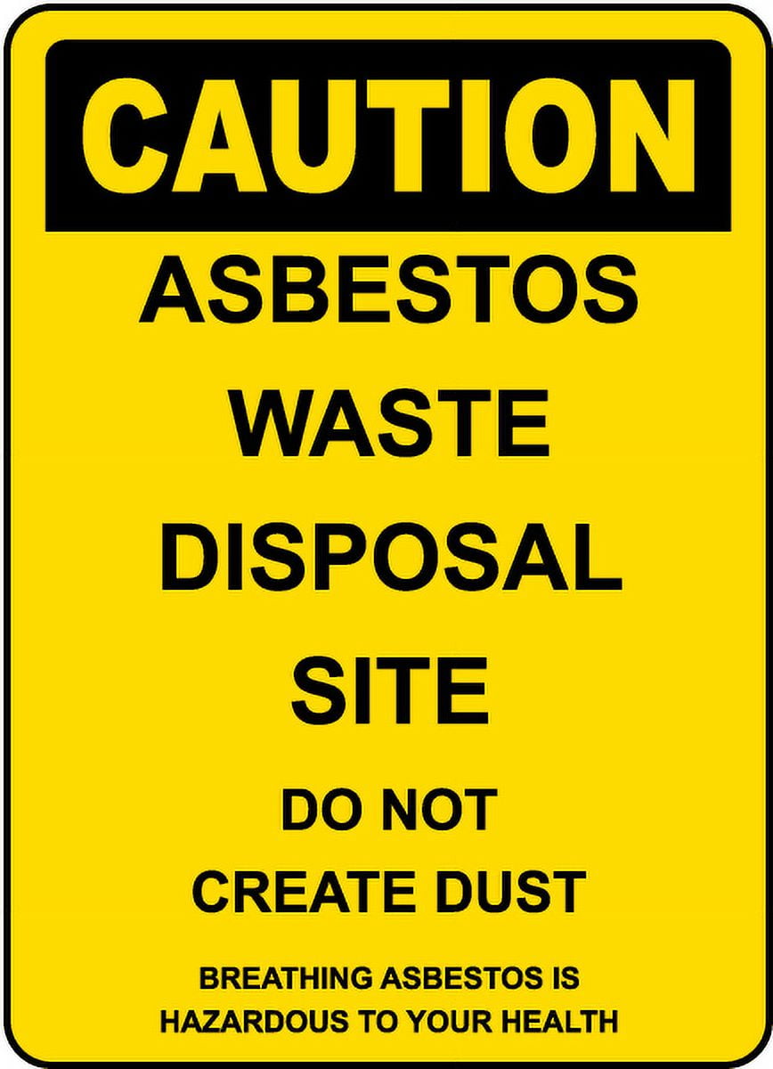 Vinyl Stickers - Asbestos Waste Disposal Site Sign 2-Safety and Warning ...