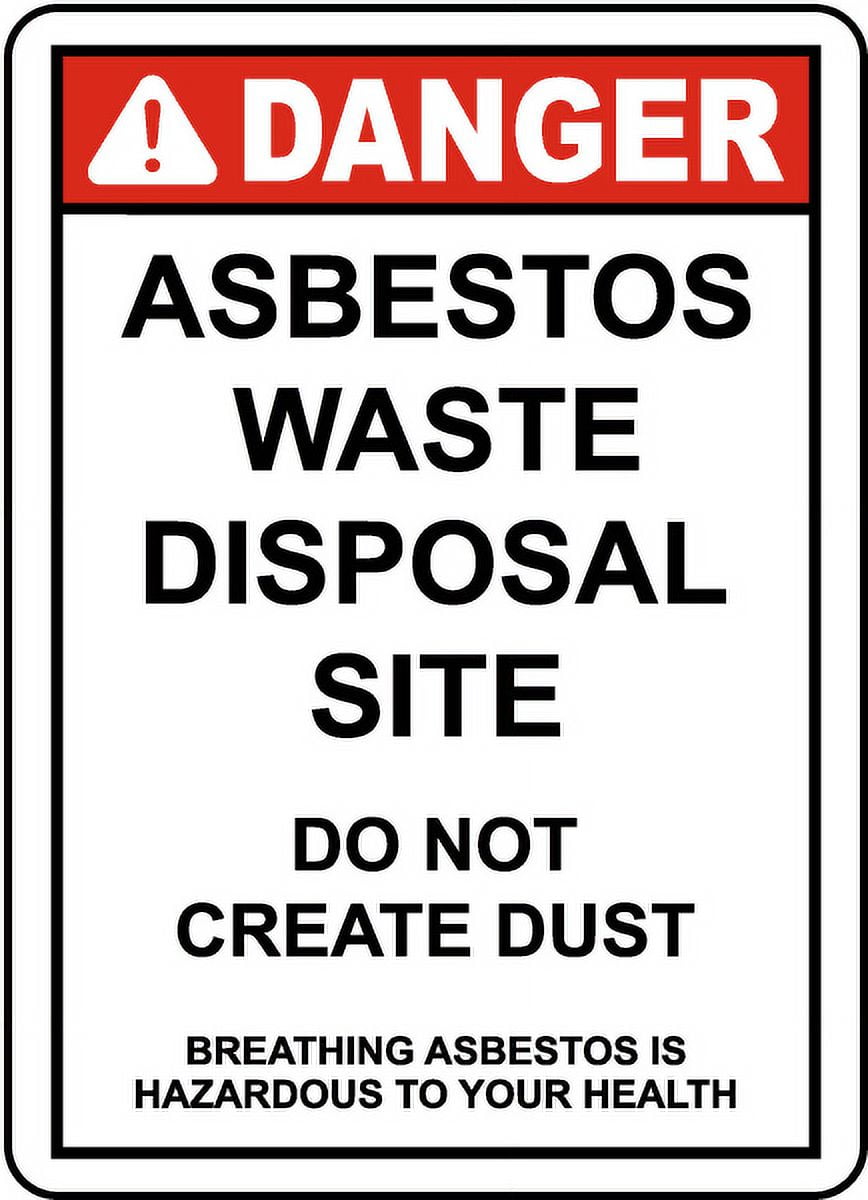 Vinyl Stickers - Asbestos Waste Disposal Site Sign - Safety and Warning ...