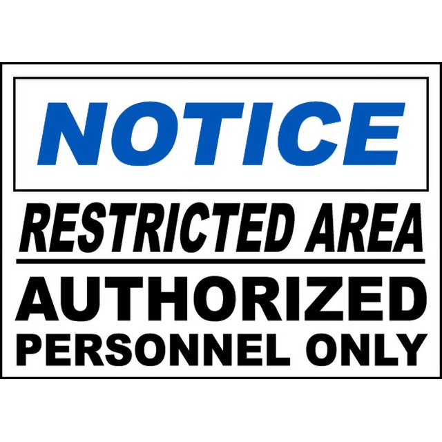 Vinyl Stickers - Authorized Only Restricted Area Sign - Safety and ...