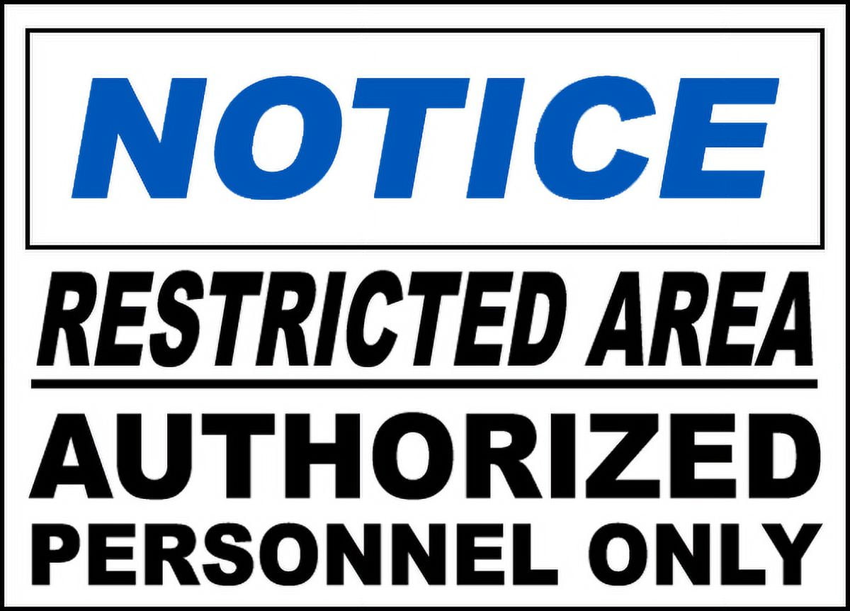 Vinyl Stickers - Authorized Only Restricted Area Sign - Safety and ...