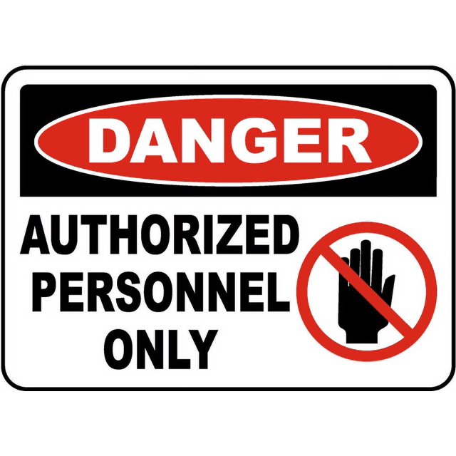 Vinyl Stickers - Authorized Personnel Only Sign 13 - Safety and Warning ...