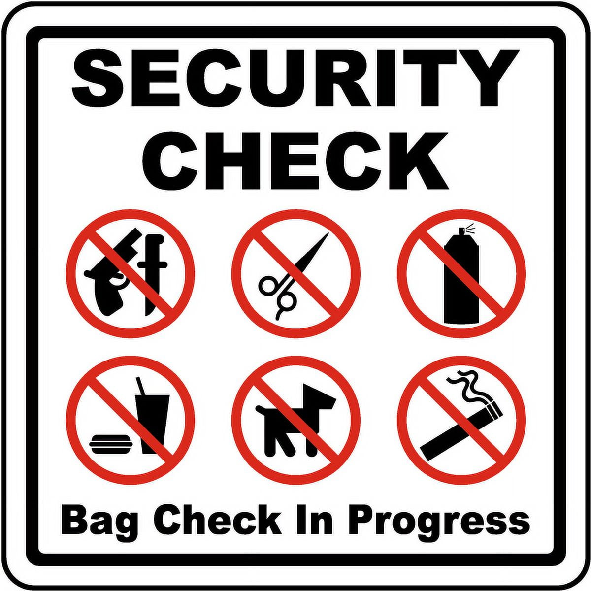 Vinyl Stickers - Bag Check in Progress Sign F1 - Safety and Warning ...