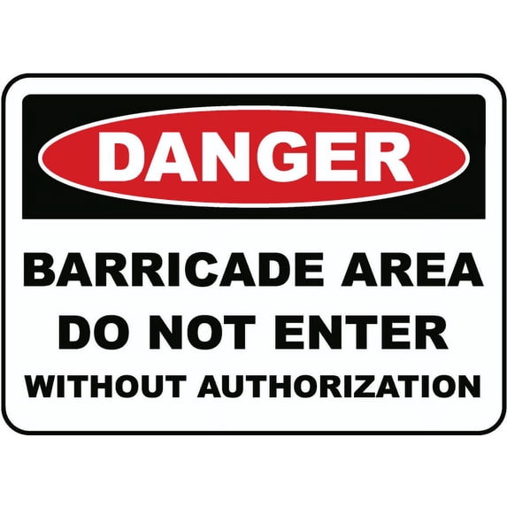 Vinyl Stickers - Barricade Area Do Not Enter Sign - Safety and Warning ...