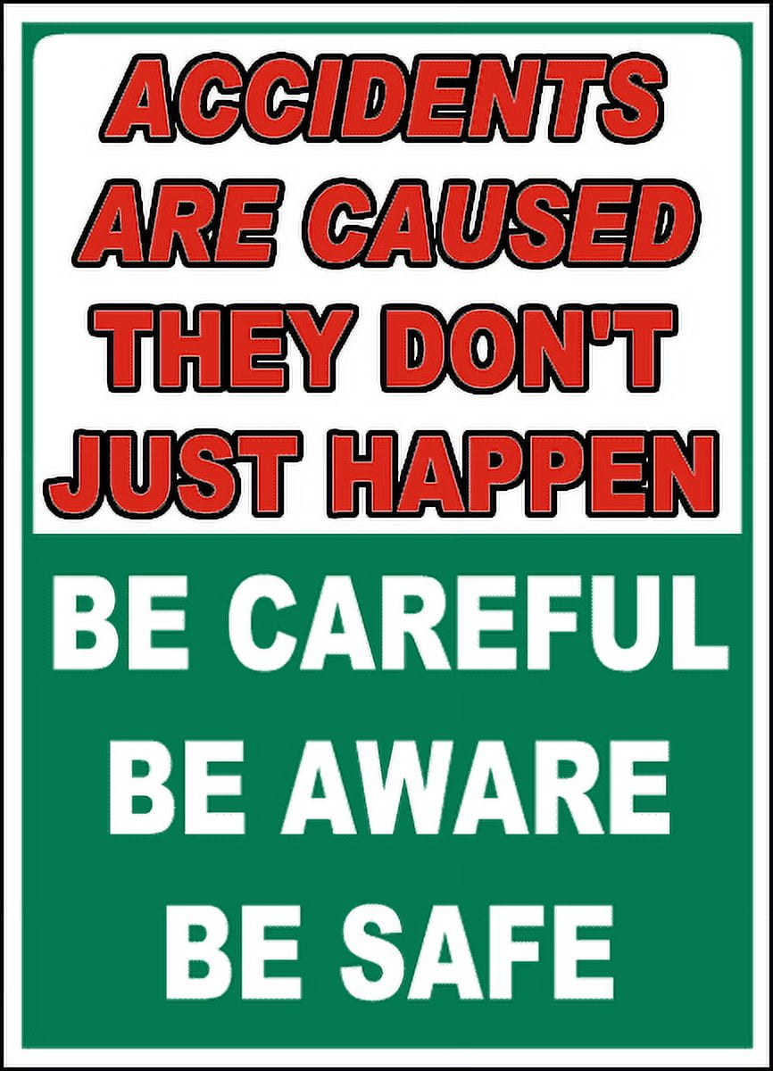 Vinyl Stickers - Be Careful Be Aware Be Safe Sign - Safety and Warning ...