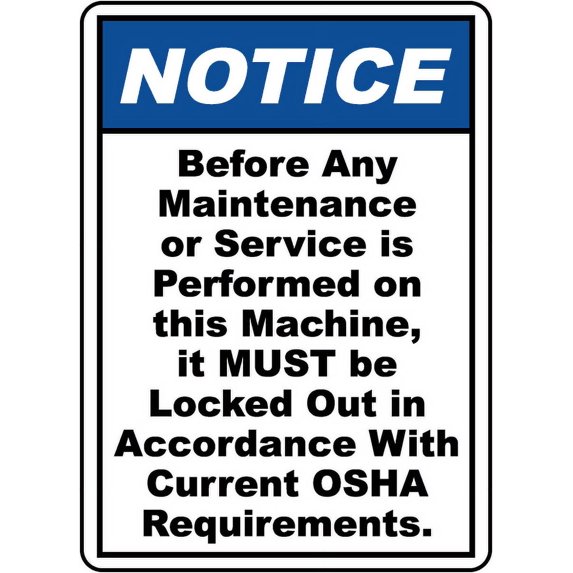 Vinyl Stickers - Before Any Maintenance Sign - Safety and Warning ...