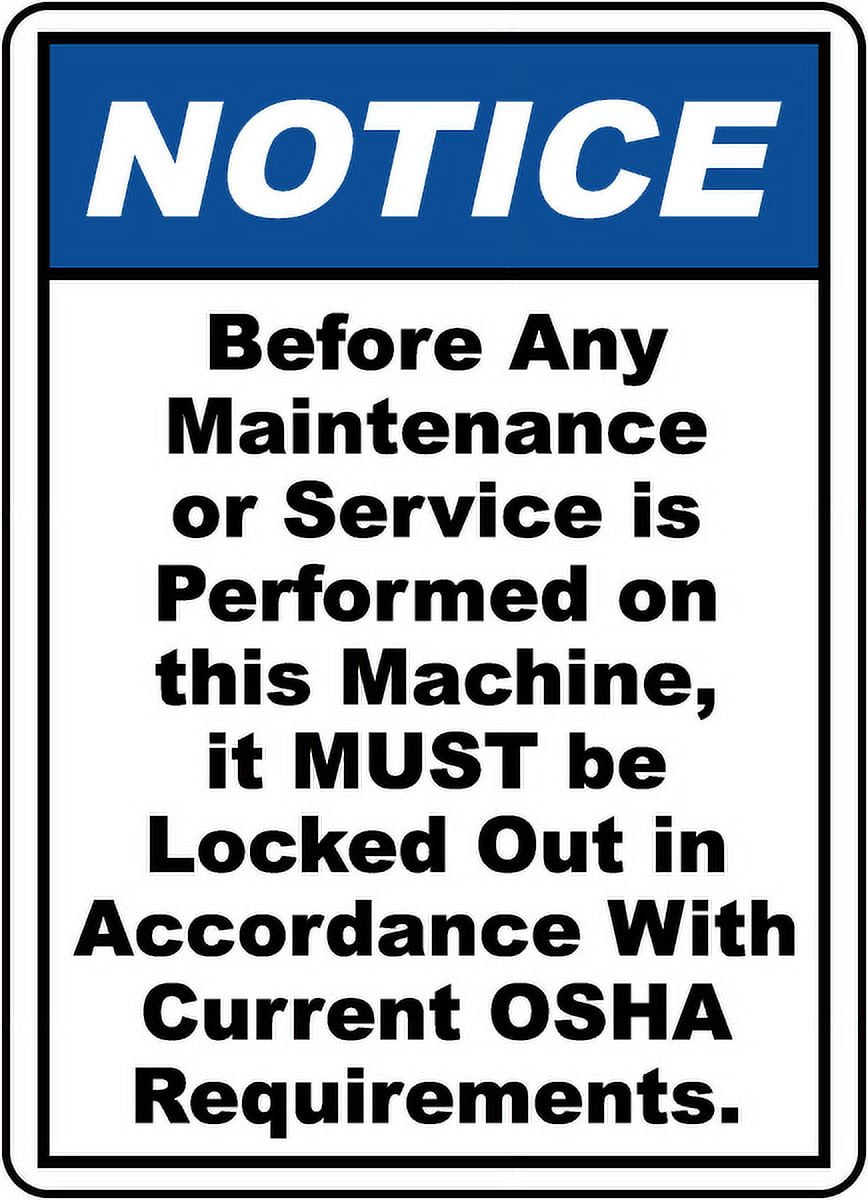 Vinyl Stickers - Before Any Maintenance Sign - Safety and Warning ...