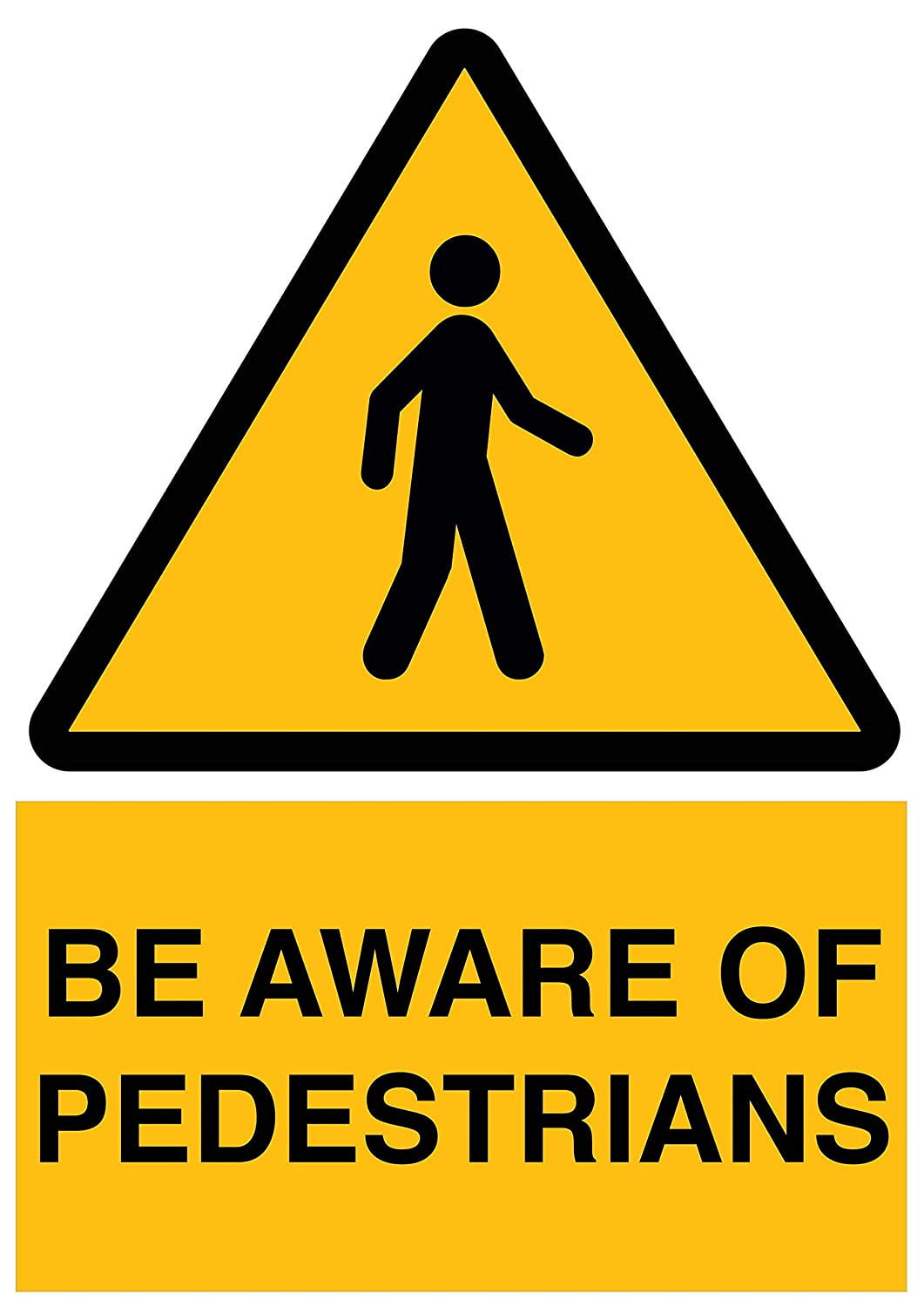 Vinyl Stickers - Beware of Pedestrians Sign - Safety and Warning ...
