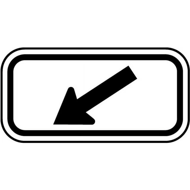 Vinyl Stickers - Black Diagonal Left Arrow Sign H3 - Safety and Warning ...