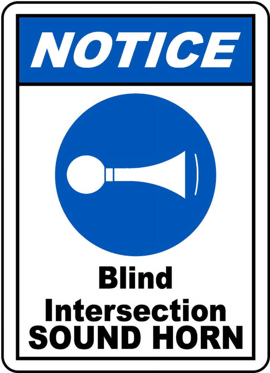Vinyl Stickers - Blind Intersection Sound Horn Sign - Safety and Warning Warehouse Signs ...