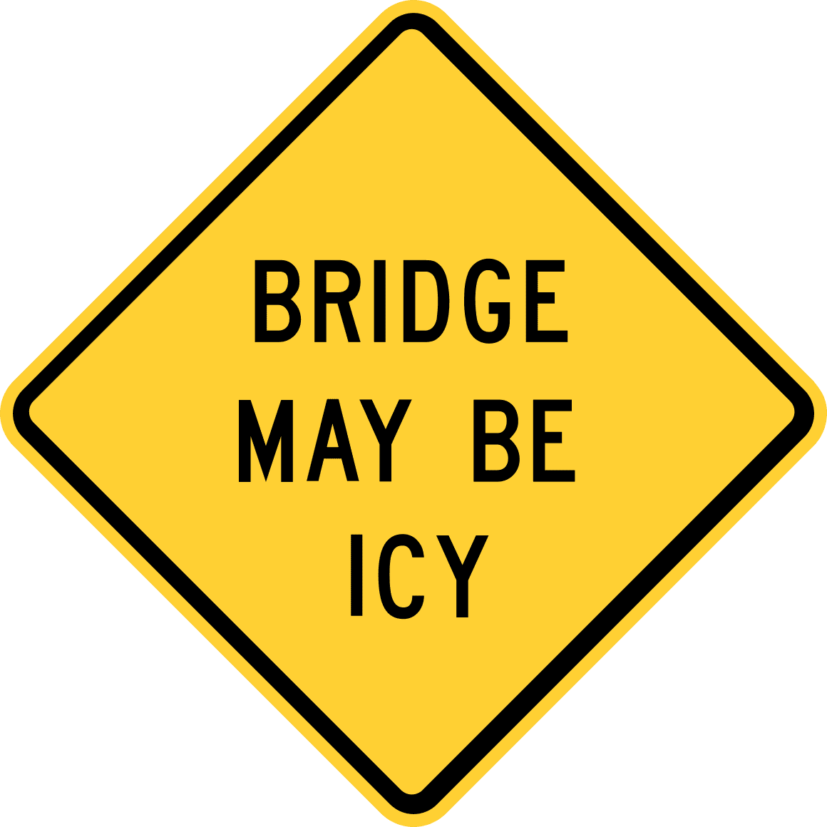 Vinyl Stickers - Bridge May be ICY, Michigan - Safety and Warning ...