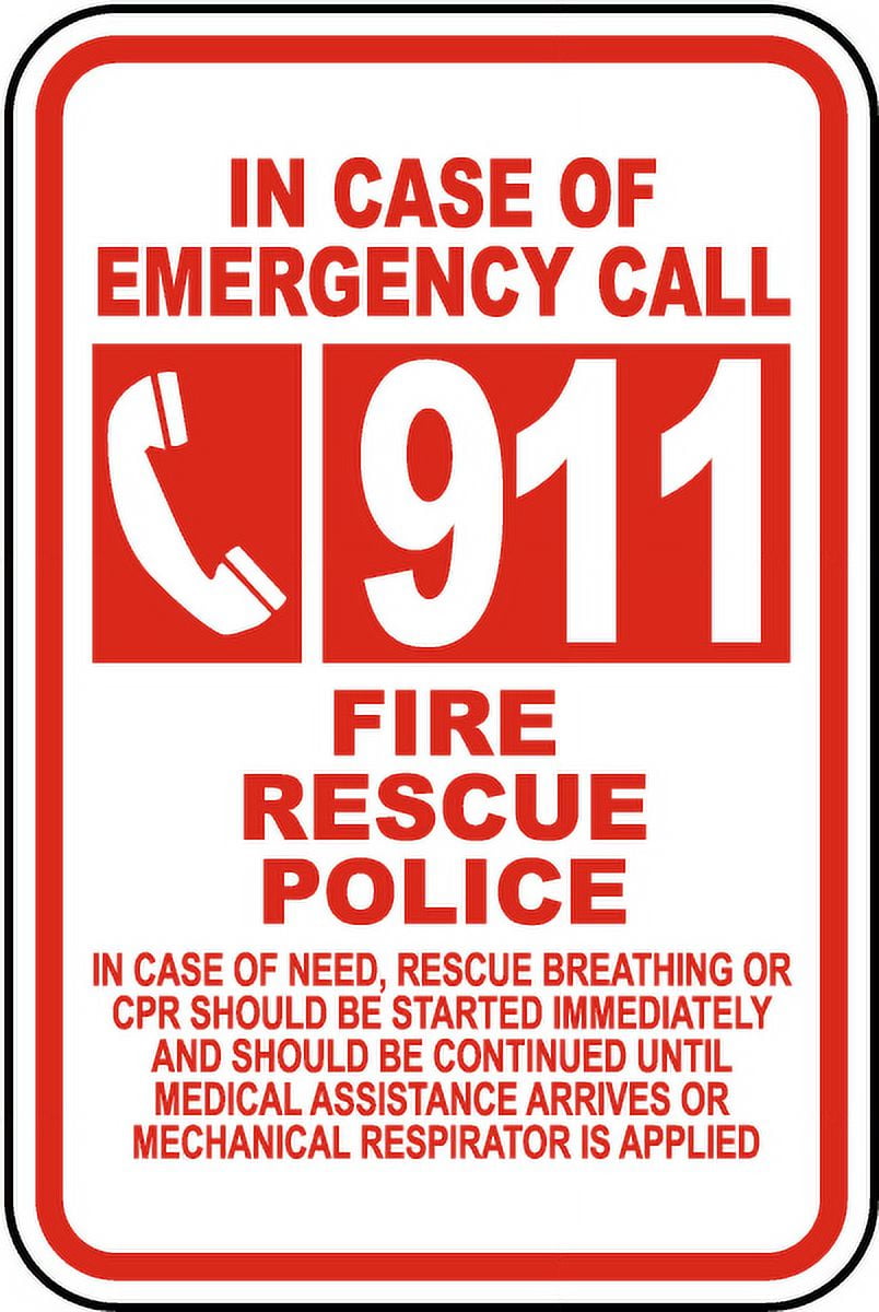 Vinyl Stickers - Call 911 Sign 1 - Safety and Warning Warehouse Signs ...