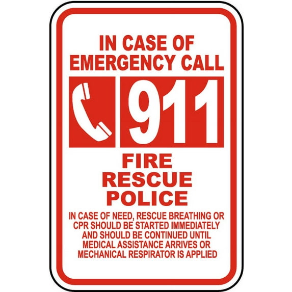 Vinyl Stickers - Call 911 Sign 1 - Safety and Warning Warehouse Signs ...