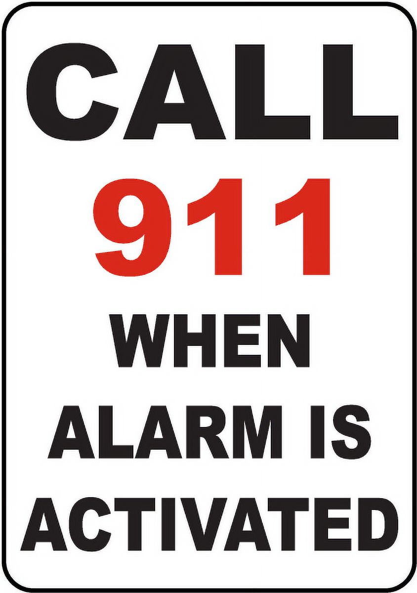 Vinyl Stickers - Call 911 When Alarm is Activated Sign - Safety and ...