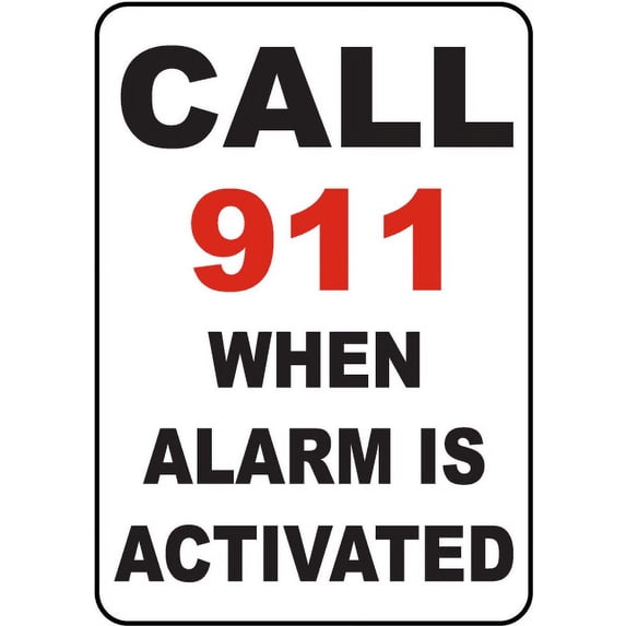 Vinyl Stickers - Call 911 When Alarm is Activated Sign - Safety and ...