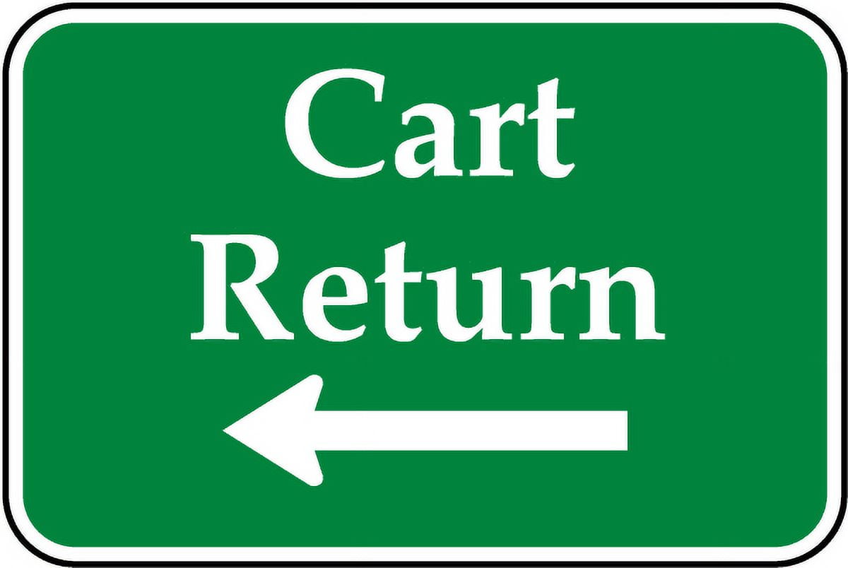 Vinyl Stickers - Cart Return (Left Arrow) Sign K2 - Safety and Warning ...