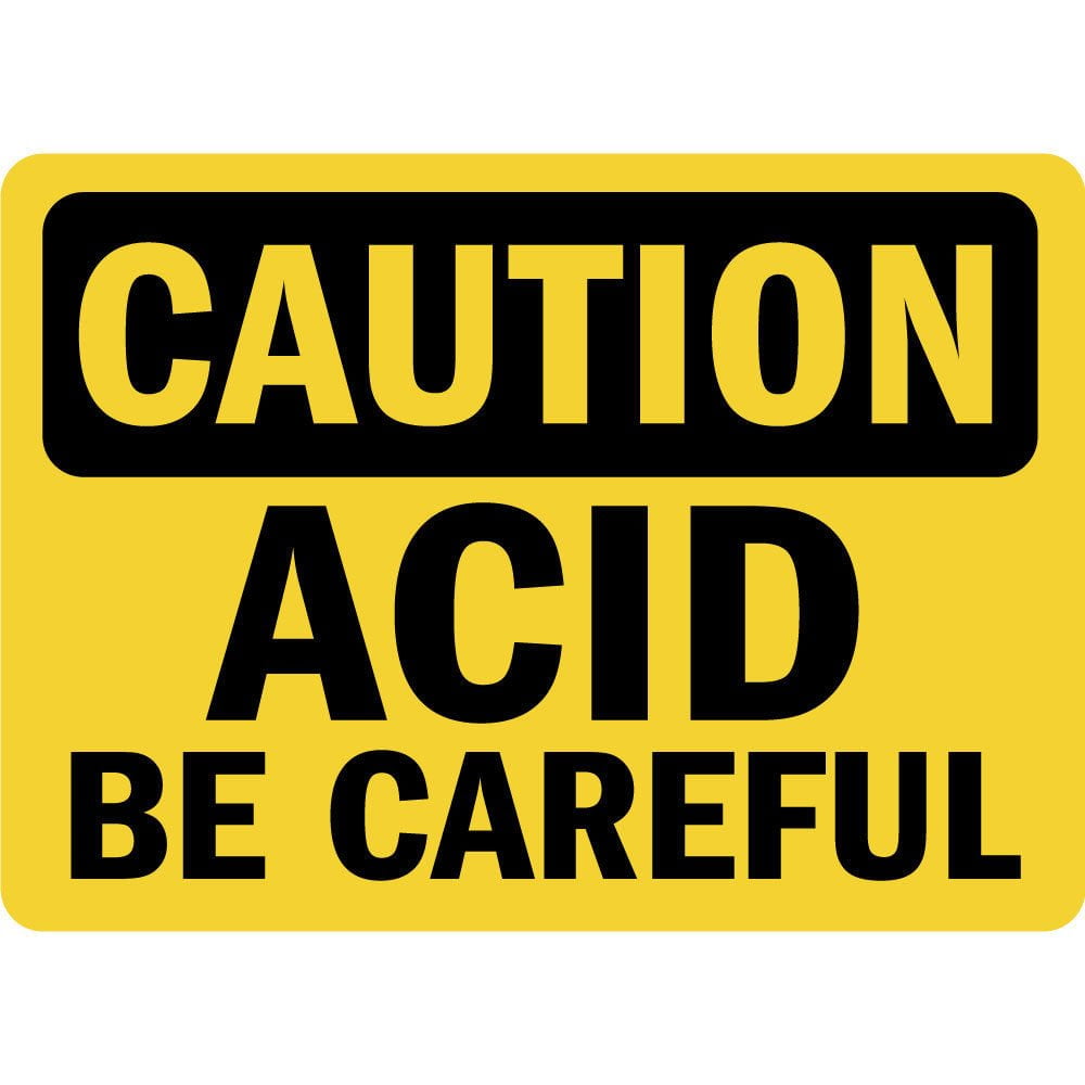 Vinyl Stickers - Caution - Acid Be Careful OSHA - Safety and Warning ...