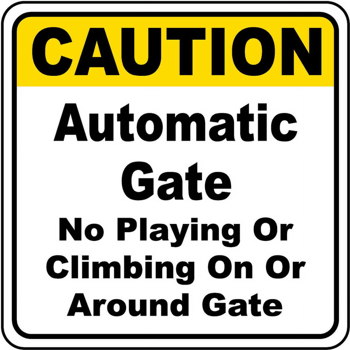 Vinyl Stickers - Caution Automatic Gate Sign - Safety and Warning ...