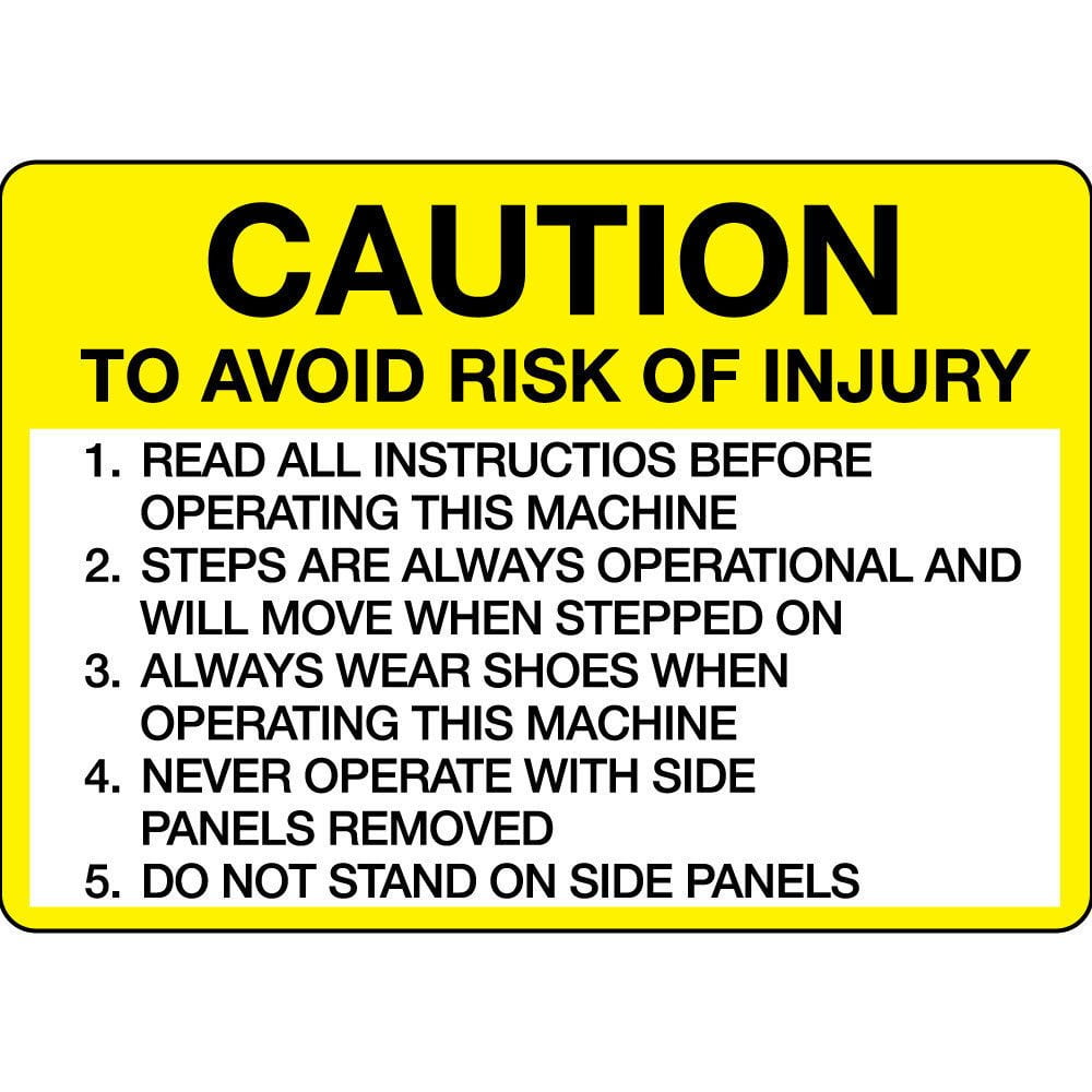 Vinyl Stickers - Caution - Avoid Risk of Injury - Safety and Warning ...
