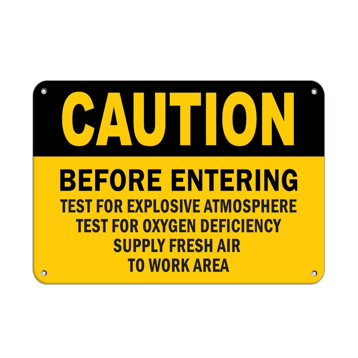 Vinyl Stickers - Caution - Before Entering Test for Oxygen Supply Fresh ...