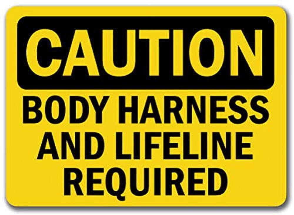 Vinyl Stickers - Caution - Body Harness and Lifeline Required -Safety ...