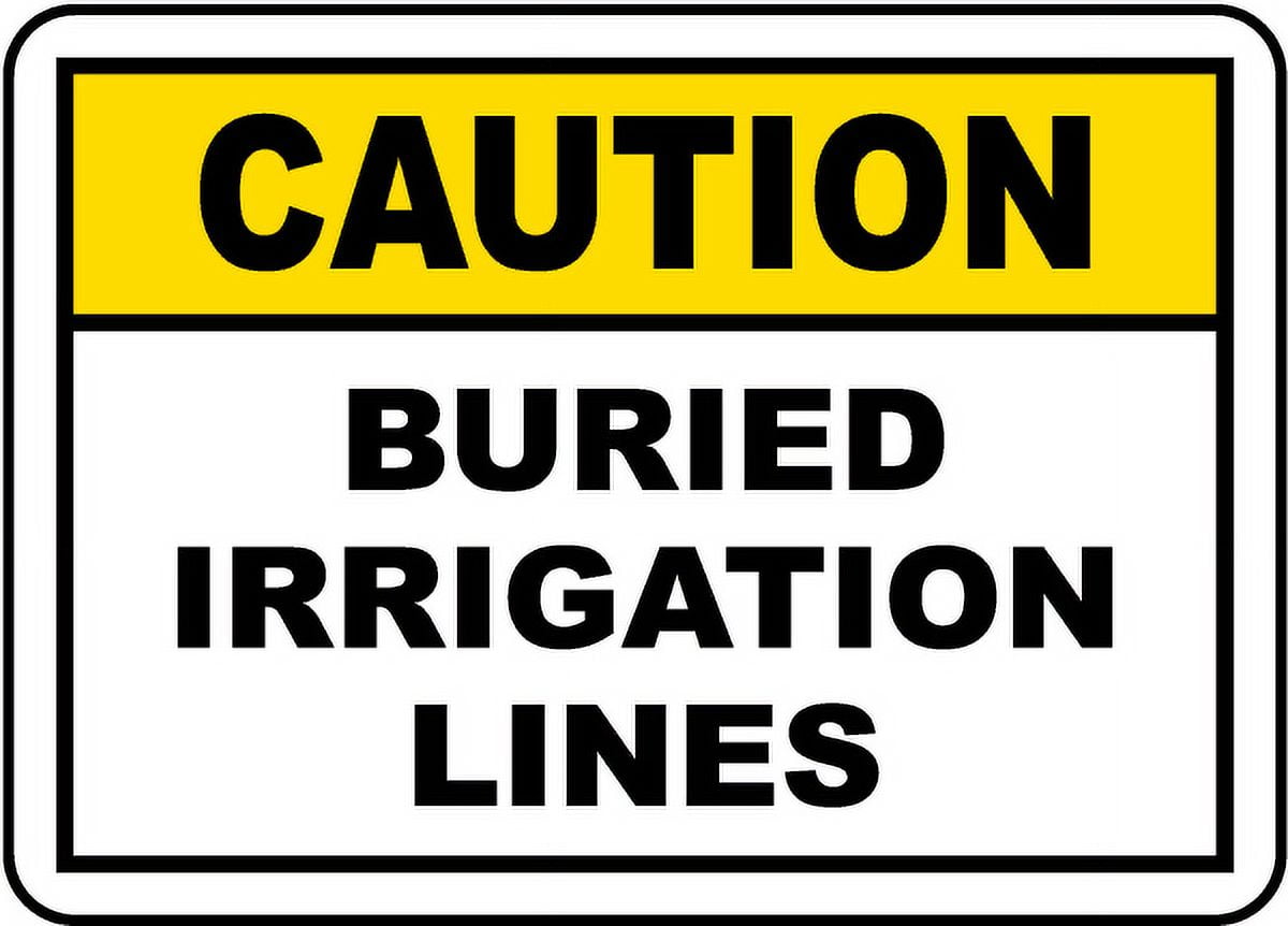Vinyl Stickers - Caution Buried Irrigation Lines Sign - Safety and ...