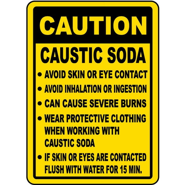 Vinyl Stickers - Caution Caustic Soda Handling Rules Sign - Safety and ...