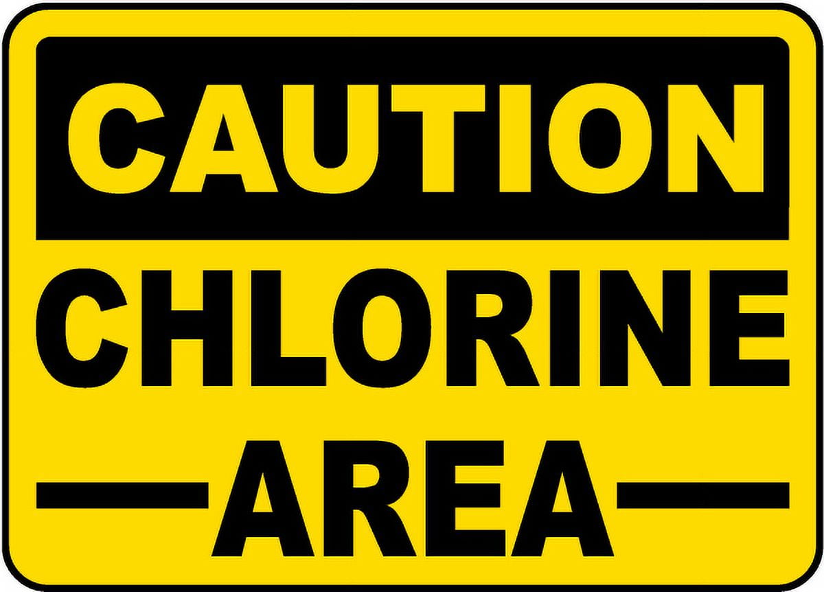 Vinyl Stickers - Caution Chlorine Area Sign - Safety and Warning ...