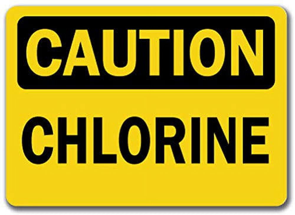 Vinyl Stickers - Caution - Chlorine -Safety and Warning Warehouse Signs ...