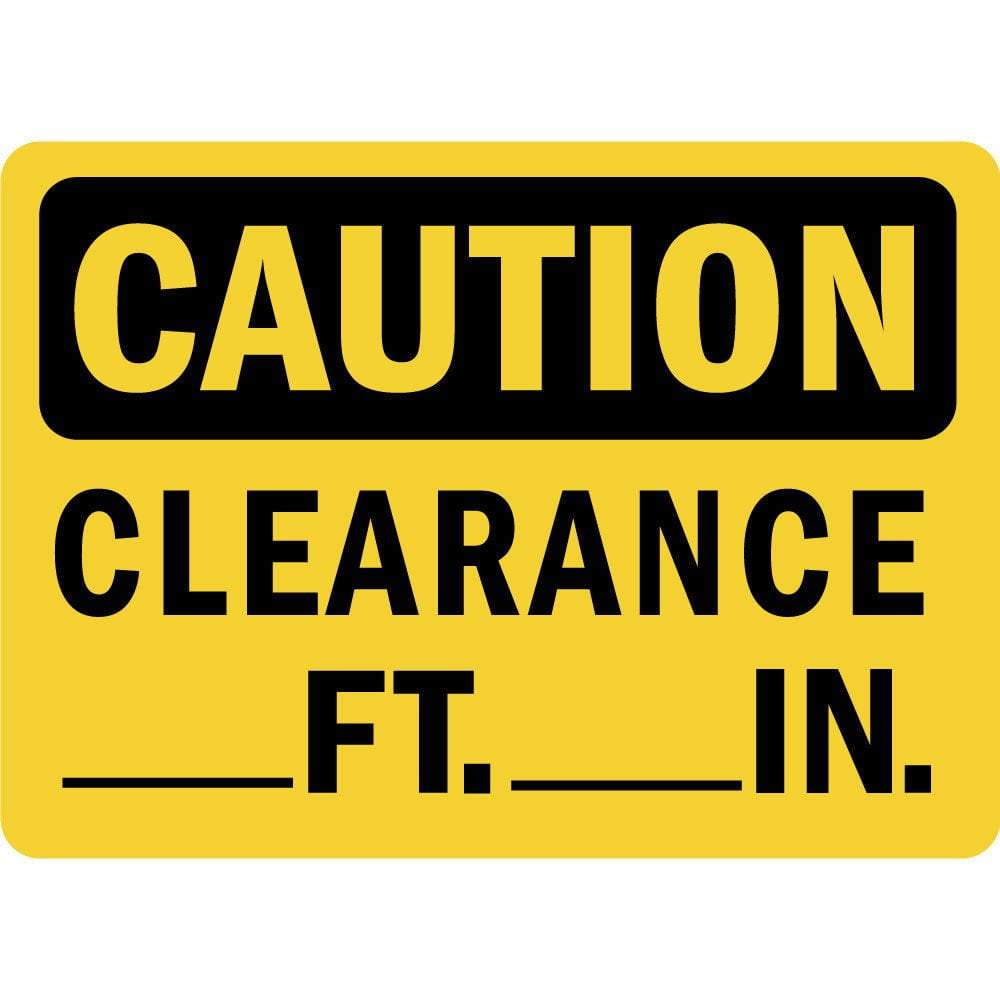 Vinyl Stickers - Caution - Clearance Ft in OSHA - Safety and Warning ...