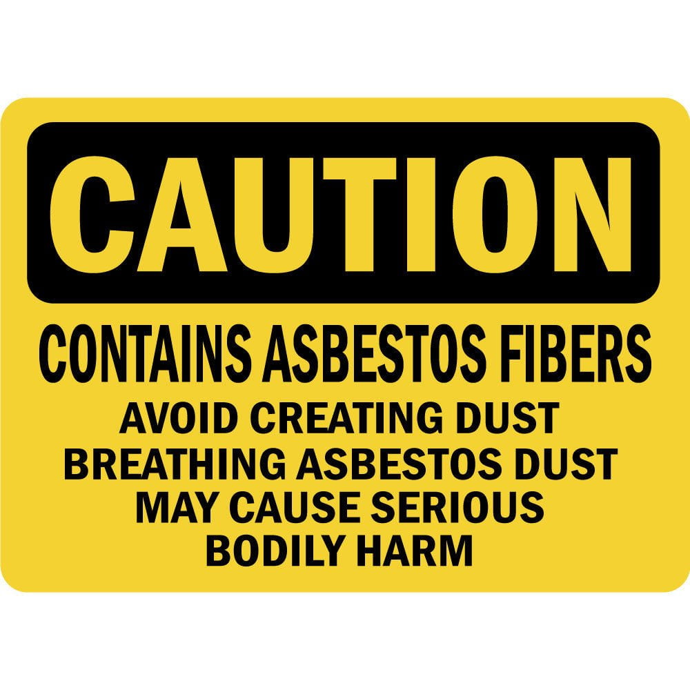 Vinyl Stickers - Caution - Contains Asbestos Fibers Avoid Creating Dust ...