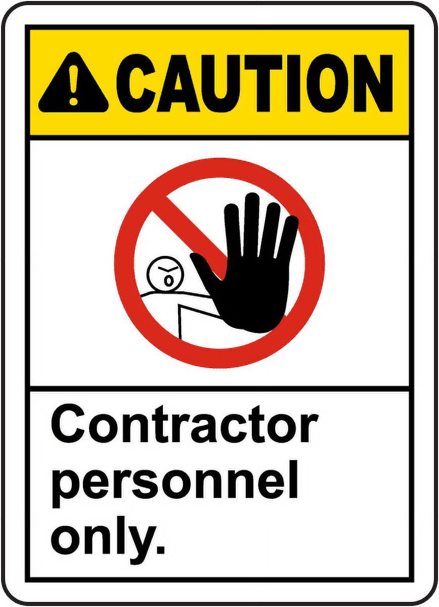 Vinyl Stickers - Caution Contractor Personnel Only Sign 2 - Safety and ...