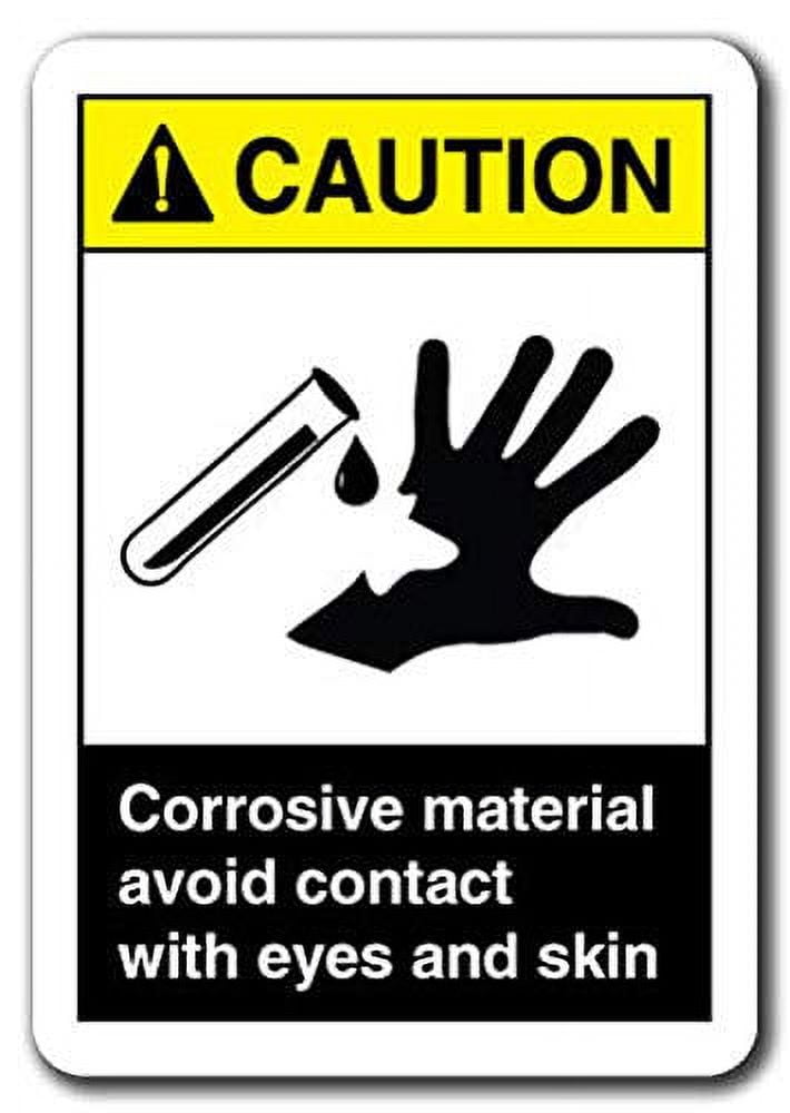 Vinyl Stickers - Caution - Corrosive Material Avoid Contact Eyes and ...