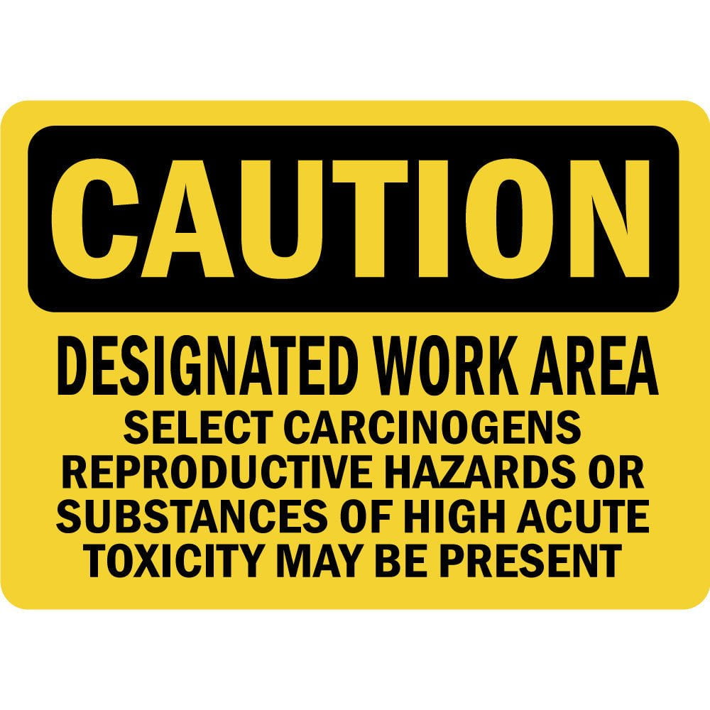 Vinyl Stickers - Caution - Designated Work Area Select Carcinogens OSHA ...