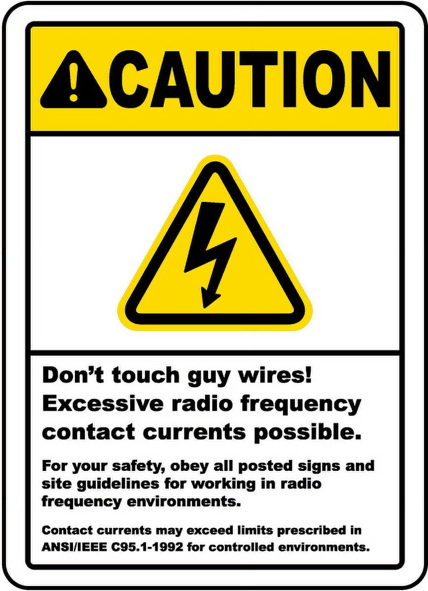 Vinyl Stickers - Caution Don't Touch Guy Wires Sign - Safety and ...