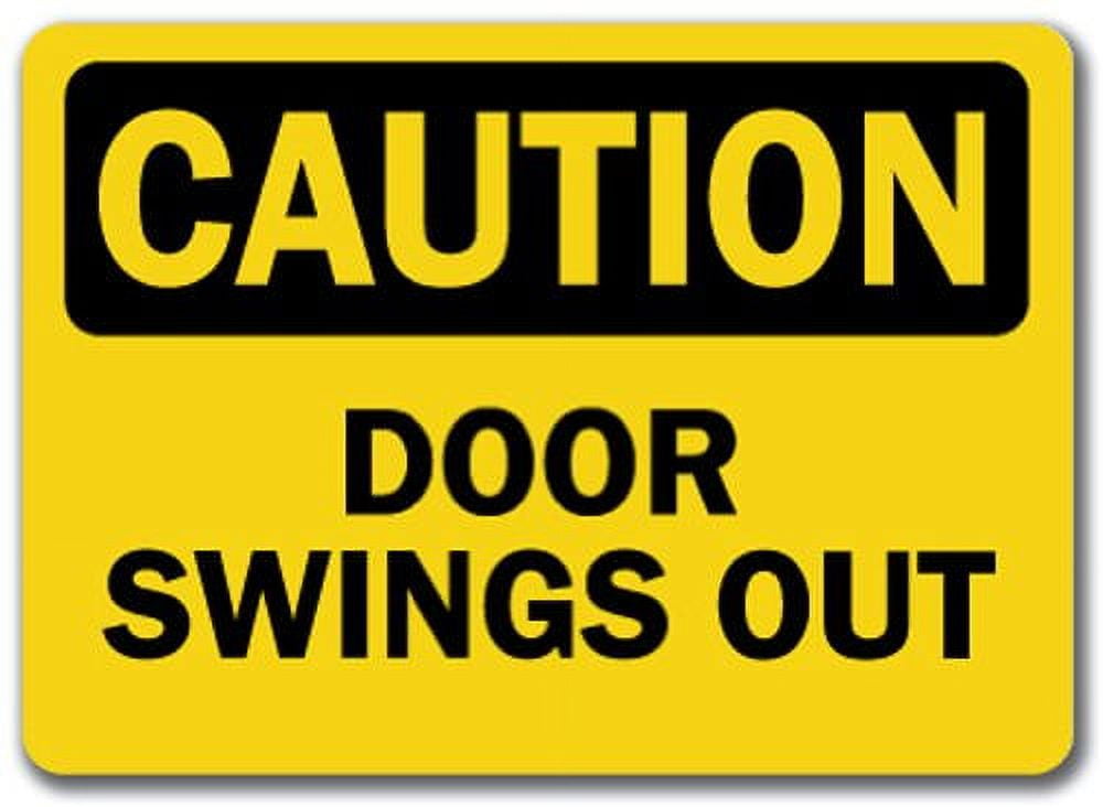 Vinyl Stickers - Caution - Door Swings Out -Safety and Warning ...