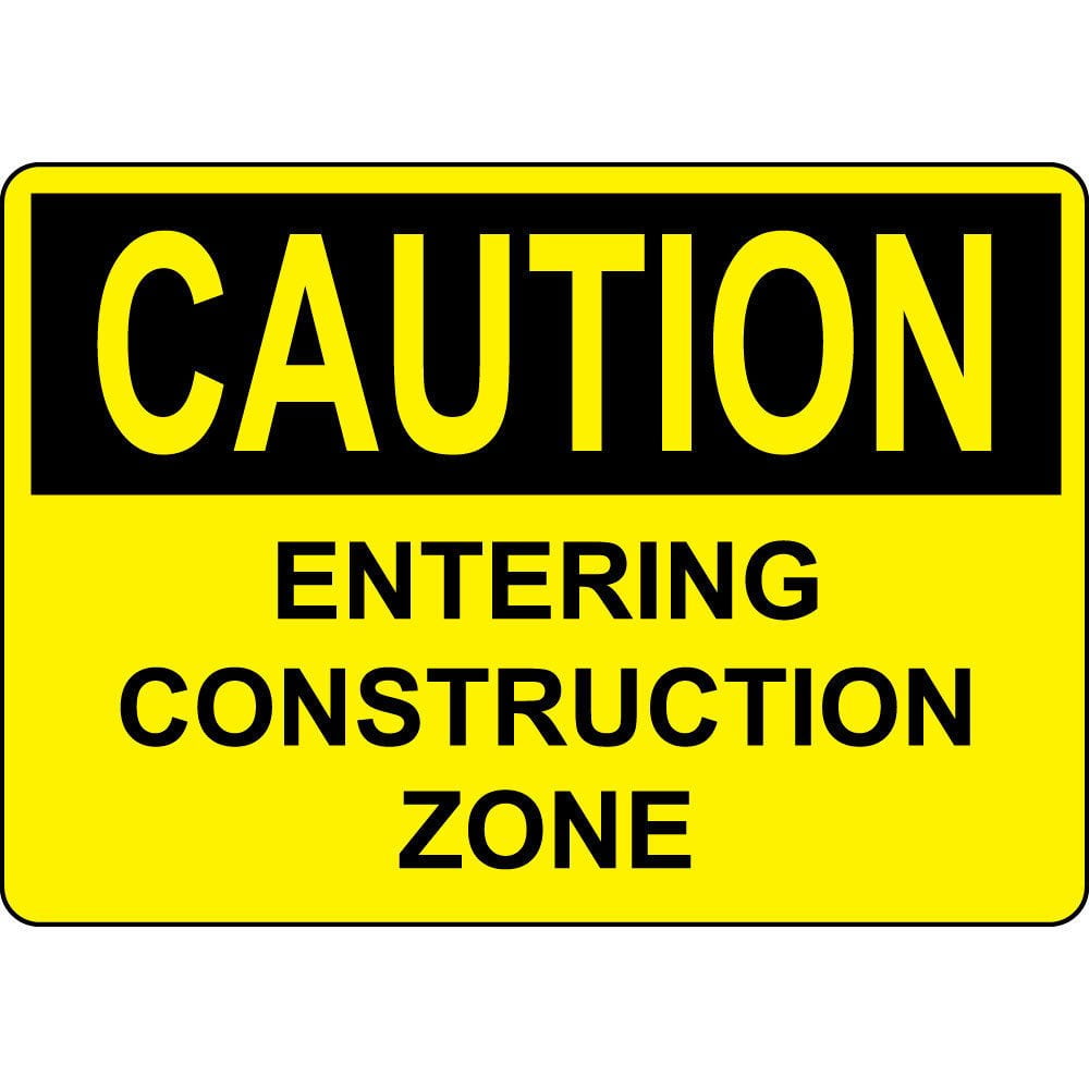 Vinyl Stickers - Caution - Entering Construction Zone - Safety and ...