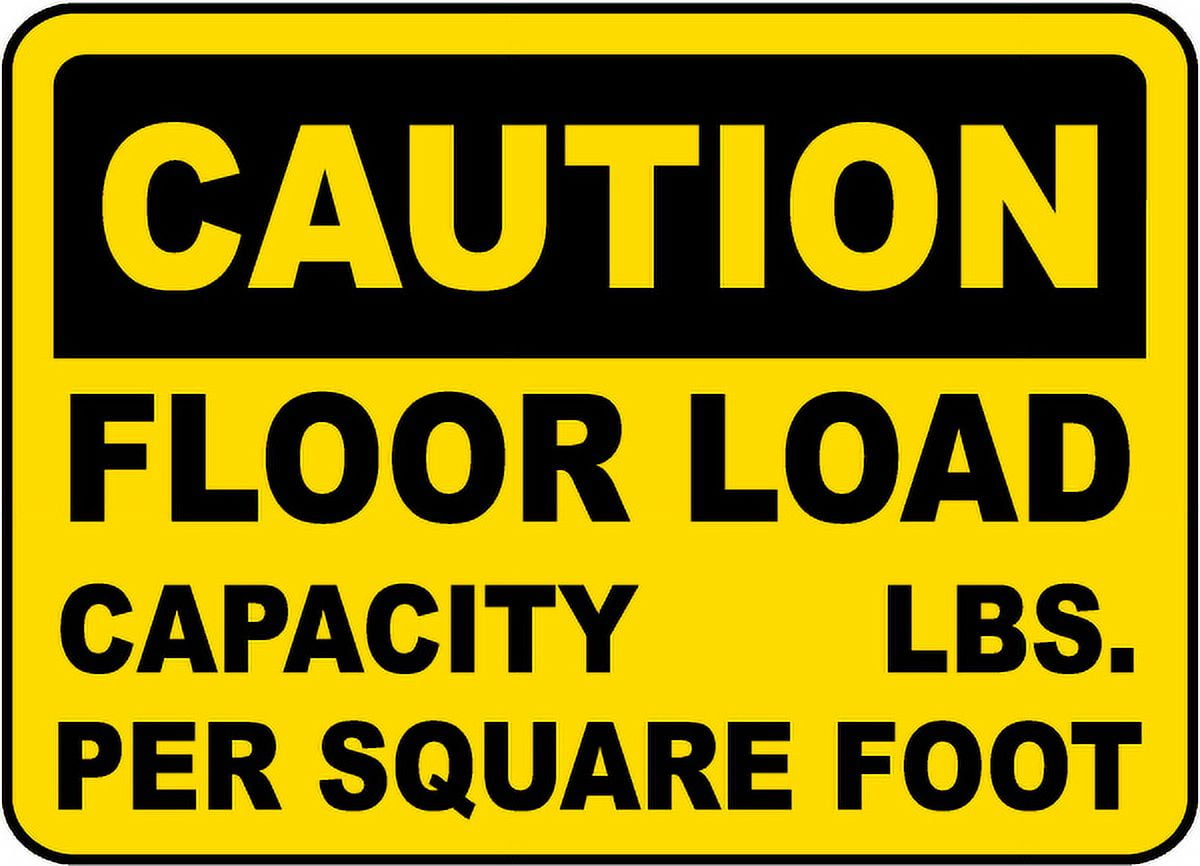Vinyl Stickers - Caution Floor Load Capacity Sign - Safety and Warning ...