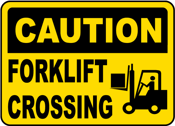 Vinyl Stickers - Caution Forklift Crossing Sign - Safety and Warning ...