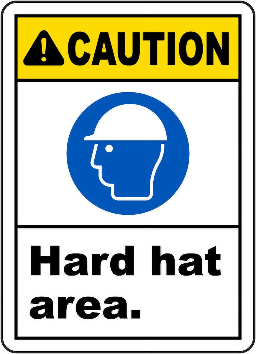 Vinyl Stickers - Caution Hard Hat Area Sign 2 - Safety and Warning ...