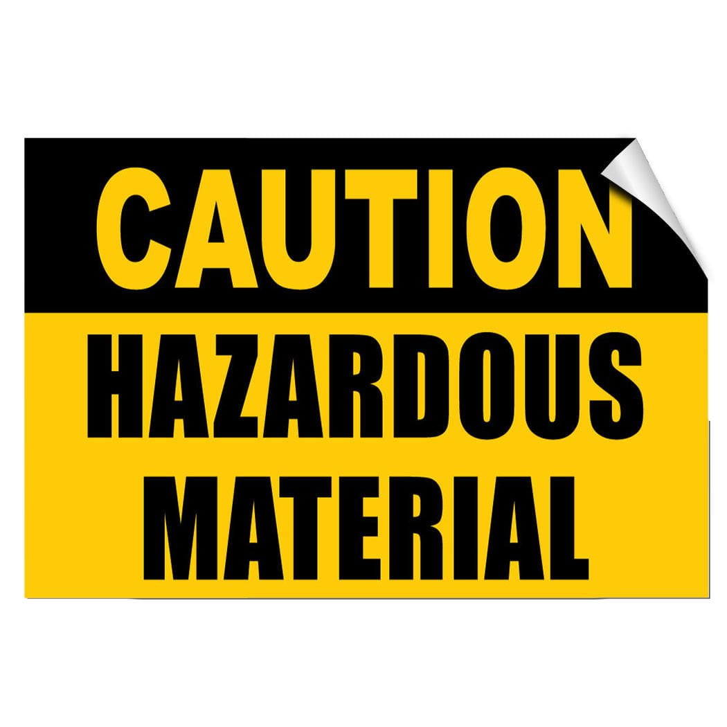 Vinyl Stickers - Caution - Hazardous Material Hazard - Safety and ...