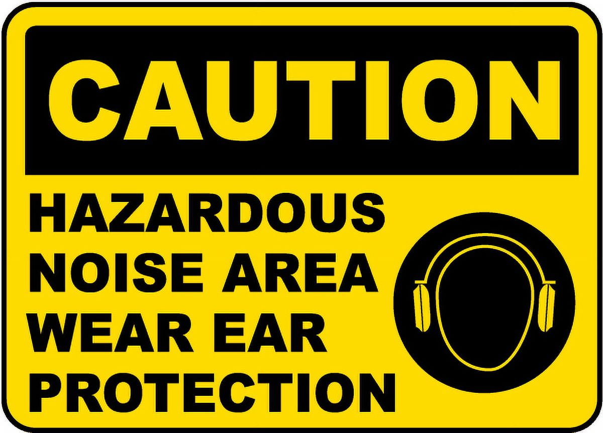 Vinyl Stickers - Caution Hazardous Noise Area Sign - Safety and Warning ...