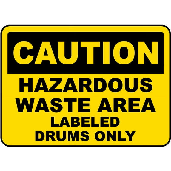 Vinyl Stickers - Caution Hazardous Waste Area Sign - Safety and Warning ...