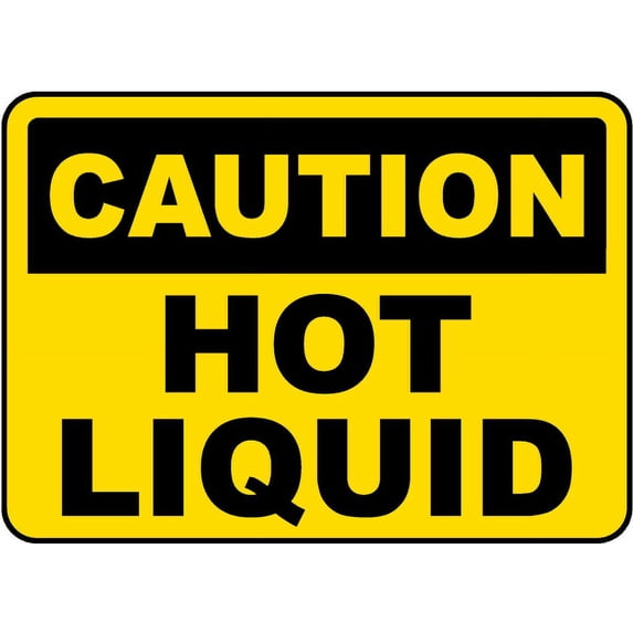 Vinyl Stickers - Caution Hot Liquid Sign - Safety and Warning Warehouse ...